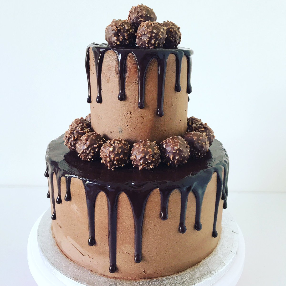 2 Layer Creamy Ferrero Rocher Chocolate Cake - Bloomsvilla