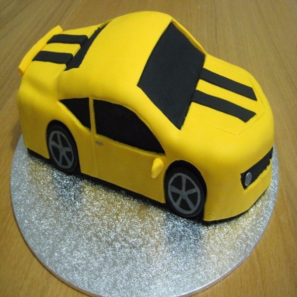 Yellow Black Stylist Car Theme Cake - Bloomsvilla