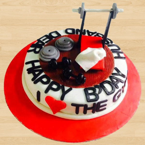 Husband Gym Addiction Theme Cake– Bloomsvilla