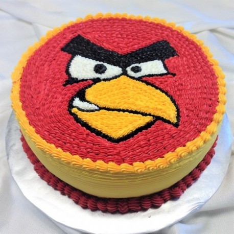 Winking Face With Tongue Angry Bird Theme Cake– Bloomsvilla