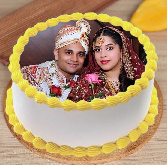 Dulha And Dulhan Photo Cake - Bloomsvilla